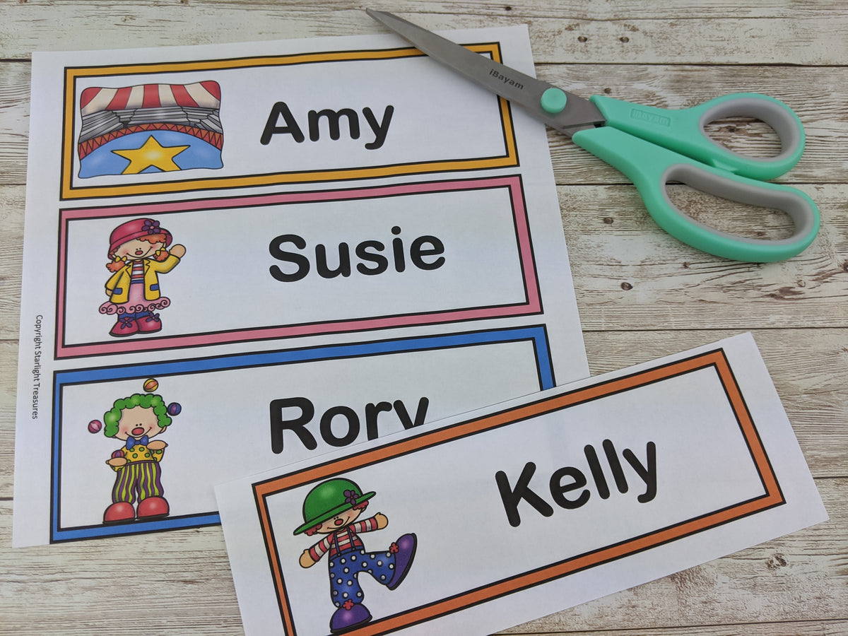 Circus Name Tags - FREEBIE – Starlight Treasures LLC