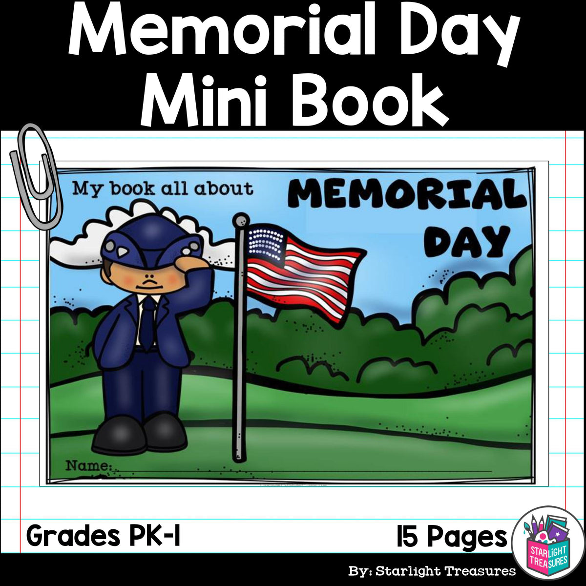 Memorial Day Mini Book for Early Readers – Starlight Treasures LLC