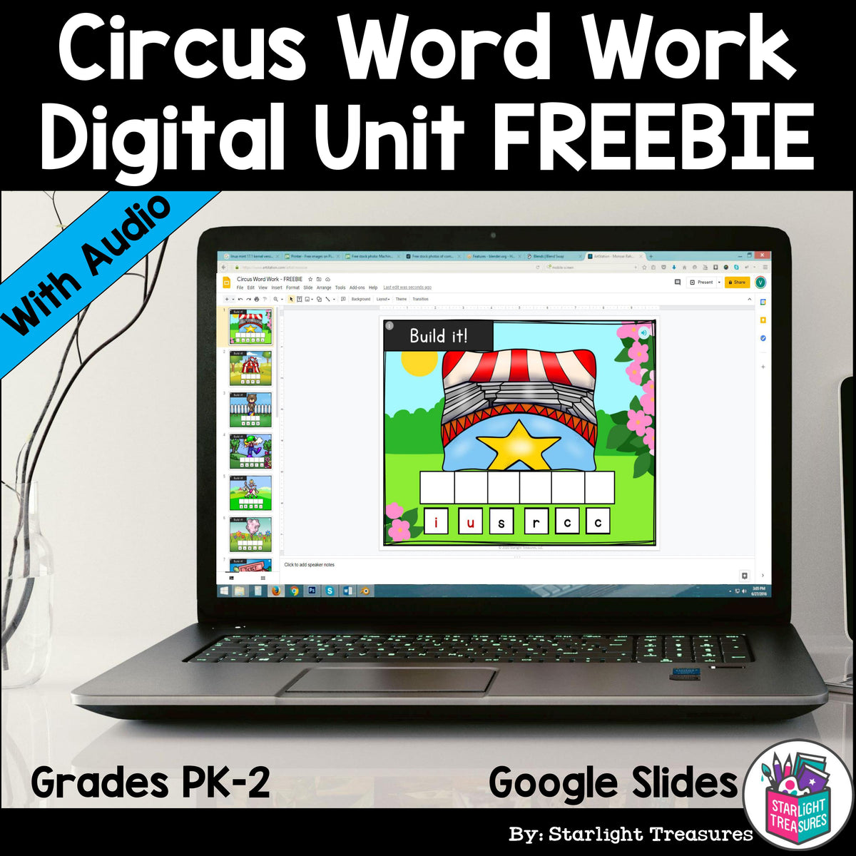 Circus Word Work FREEBIE Digital Unit – Starlight Treasures LLC
