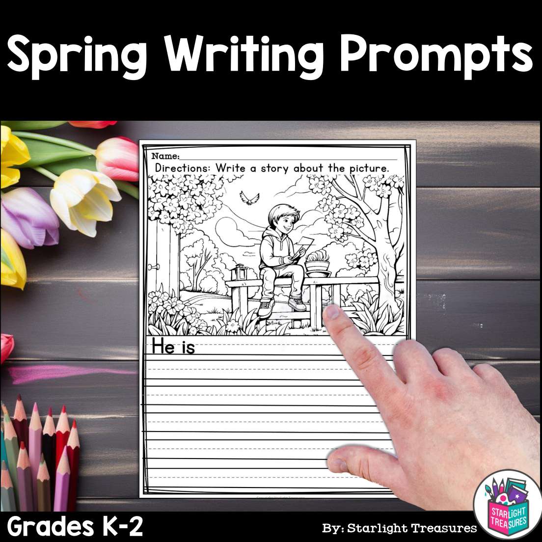 Spring Writing Prompts, Spring Picture Writing Prompts with Sentence S ...