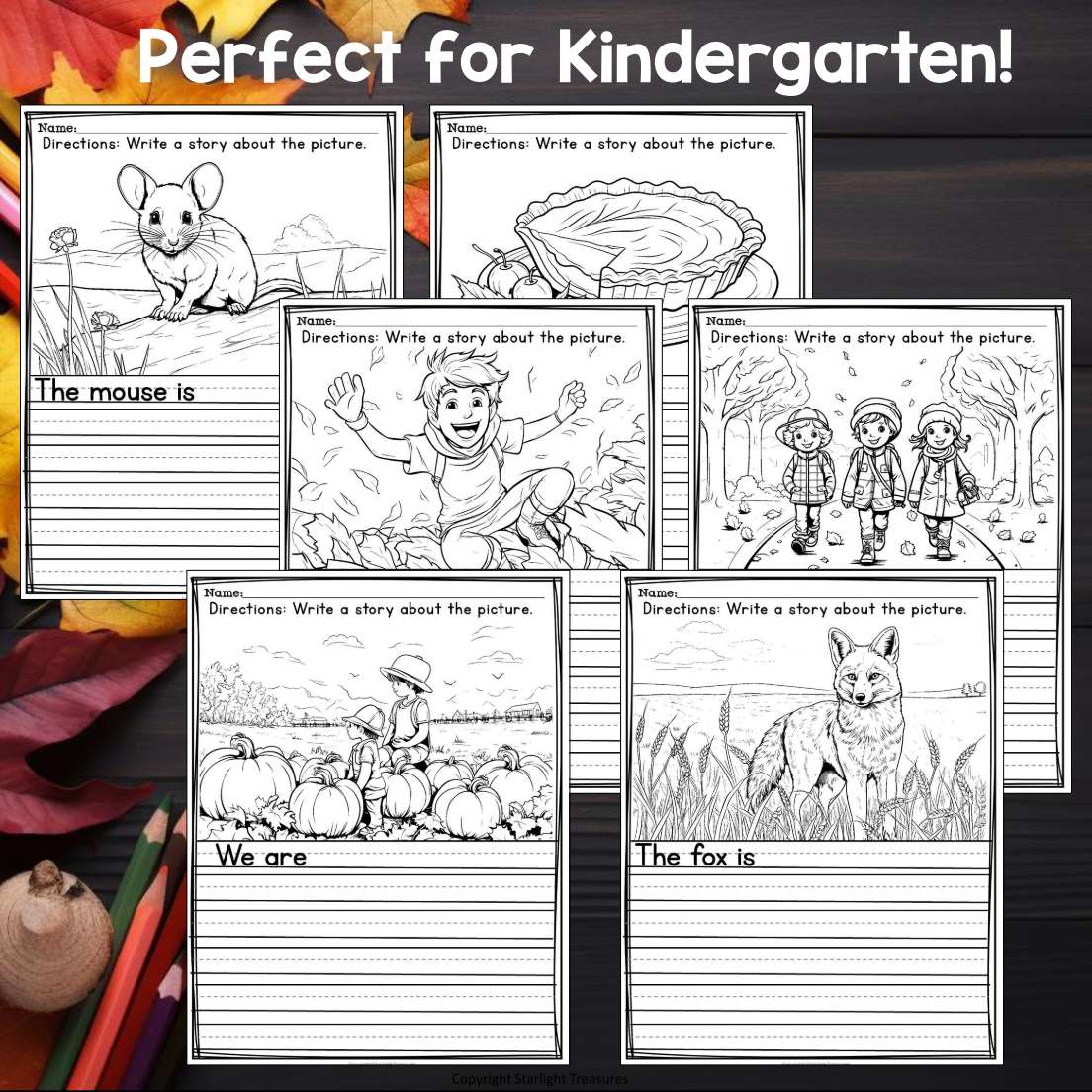 Fall Writing Prompts, Fall Picture Writing Prompts with Sentence Start ...