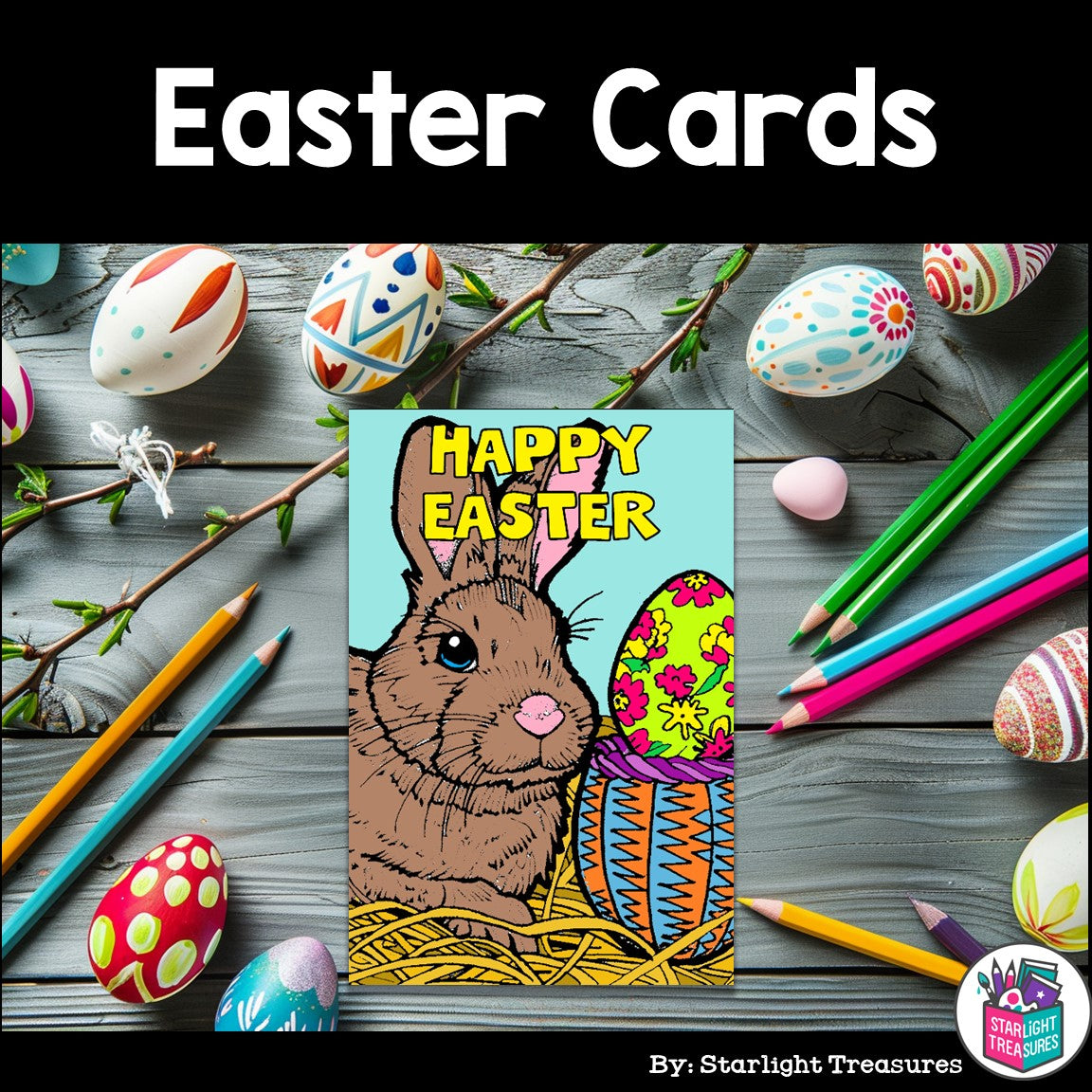 Easter Cards to Color - Easter Craft Activity, Coloring, Cards ...