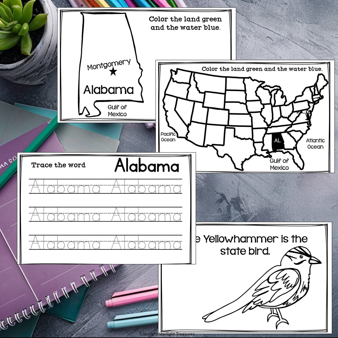Alabama Mini Book for Early Readers - A State Study – Starlight ...