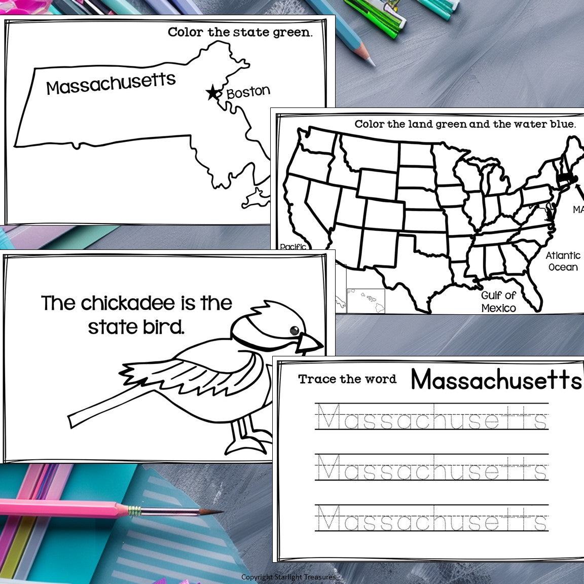 Massachusetts Mini Book for Early Readers - A State Study – Starlight ...