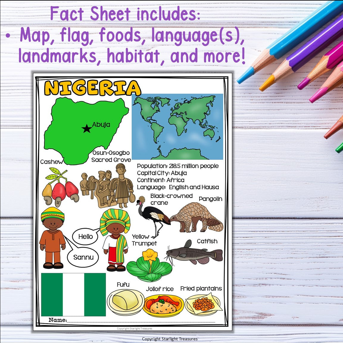 Nigeria Fact Sheet for Early Readers - A Country Study – Starlight ...
