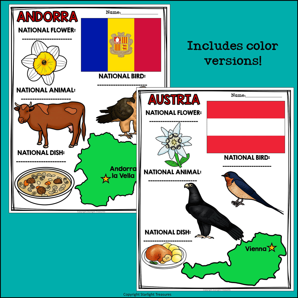 Europe Countries Research Posters - European Country Research Project ...