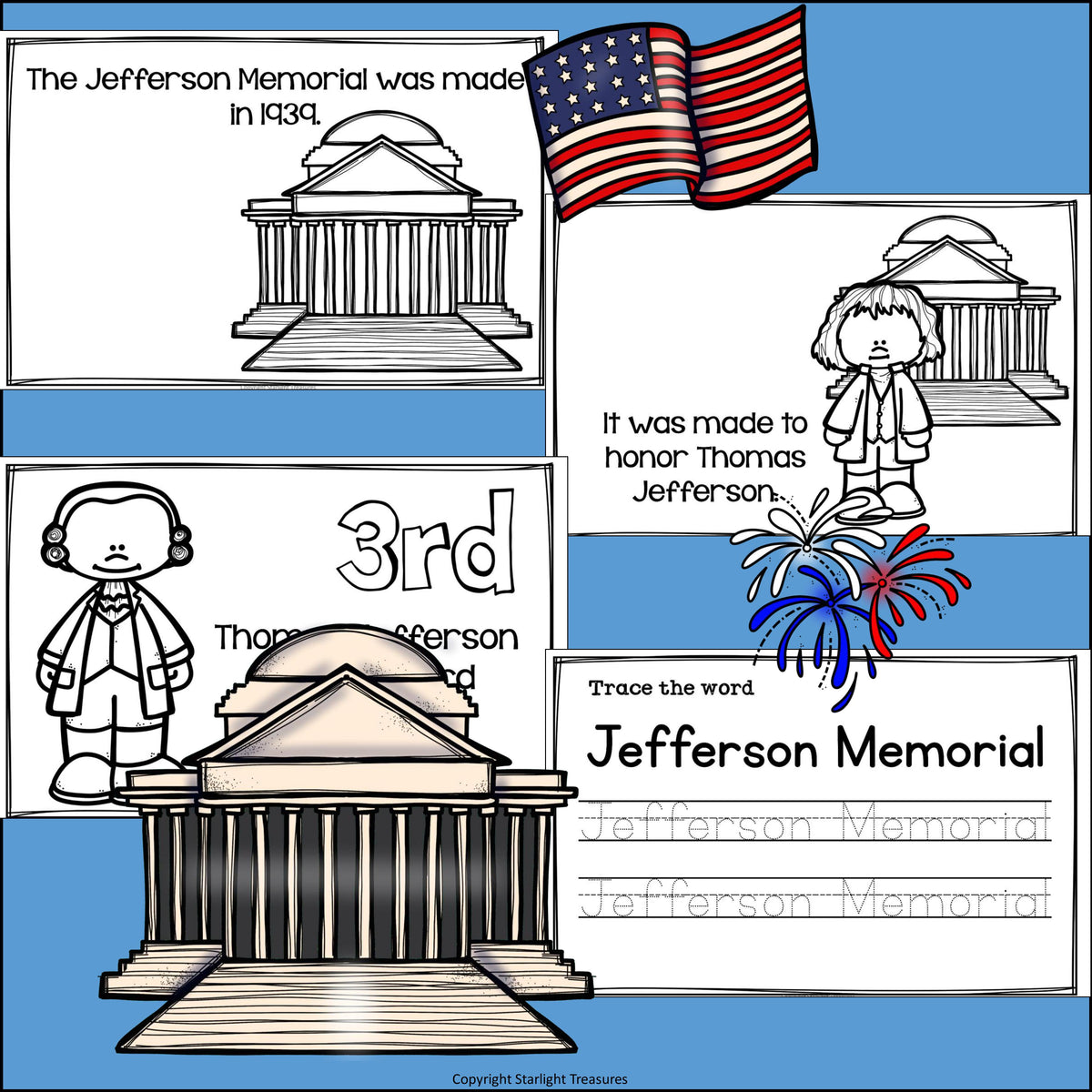 Jefferson Memorial Mini Book for Early Readers: American Symbols ...