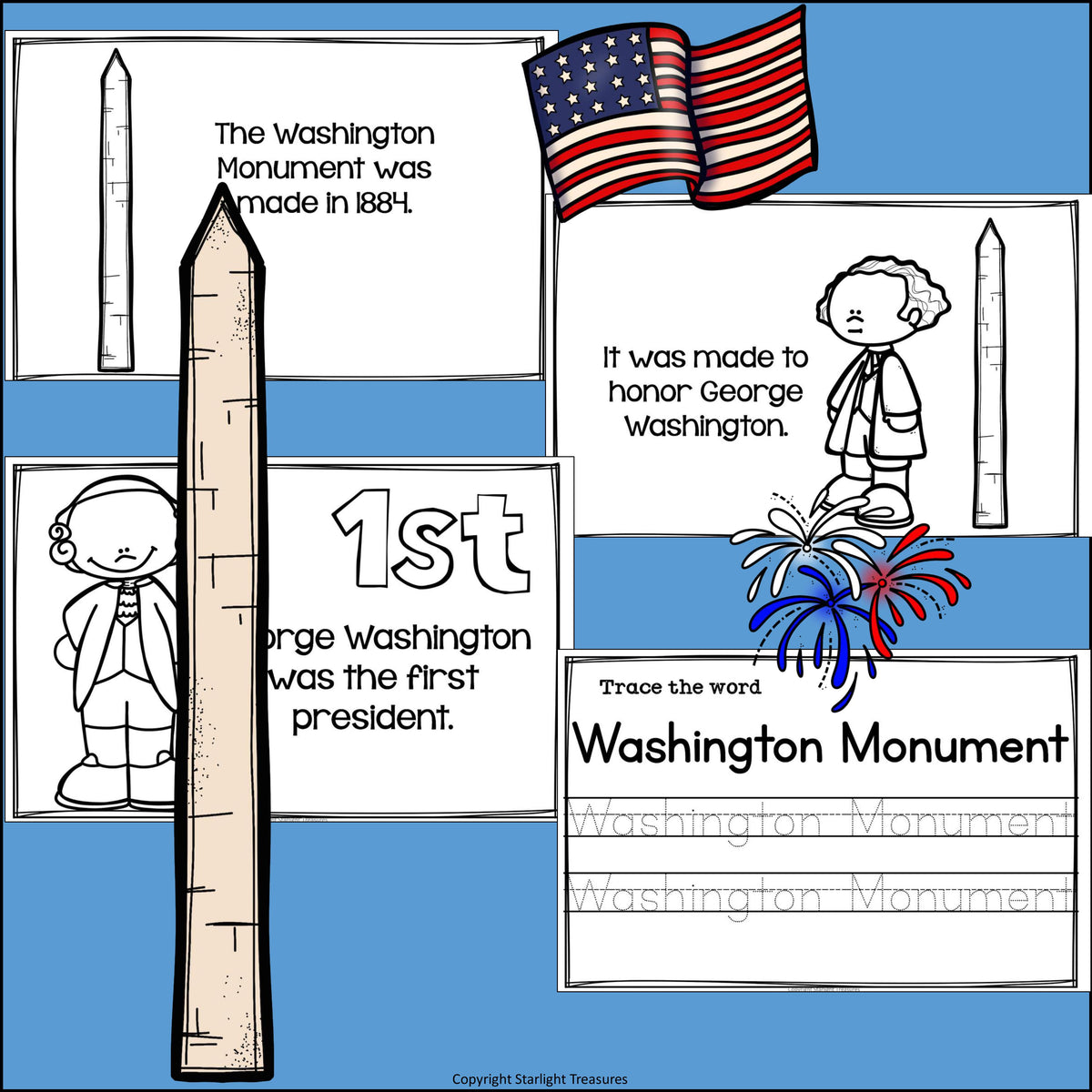 Washington Monument Mini Book for Early Readers: American Symbols ...