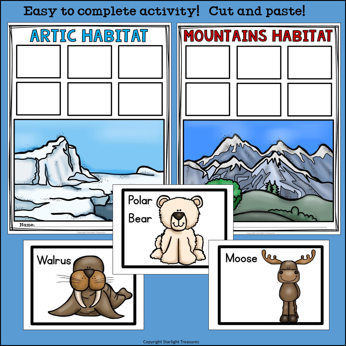 Animal Habitats Sorting Mats for Early Readers - Animal Habitats FREEB ...