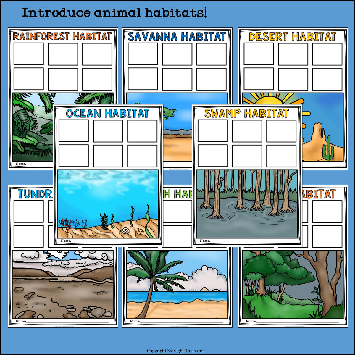 Animal Habitats Sorting Mats for Early Readers - Animal Habitats FREEB ...