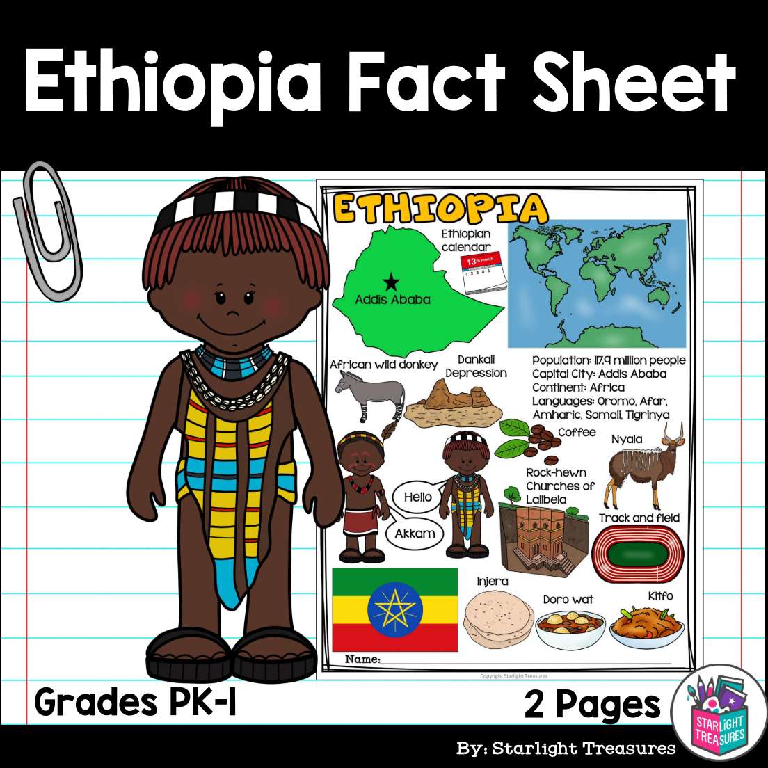 Ethiopia Fact Sheet for Early Readers – Starlight Treasures LLC