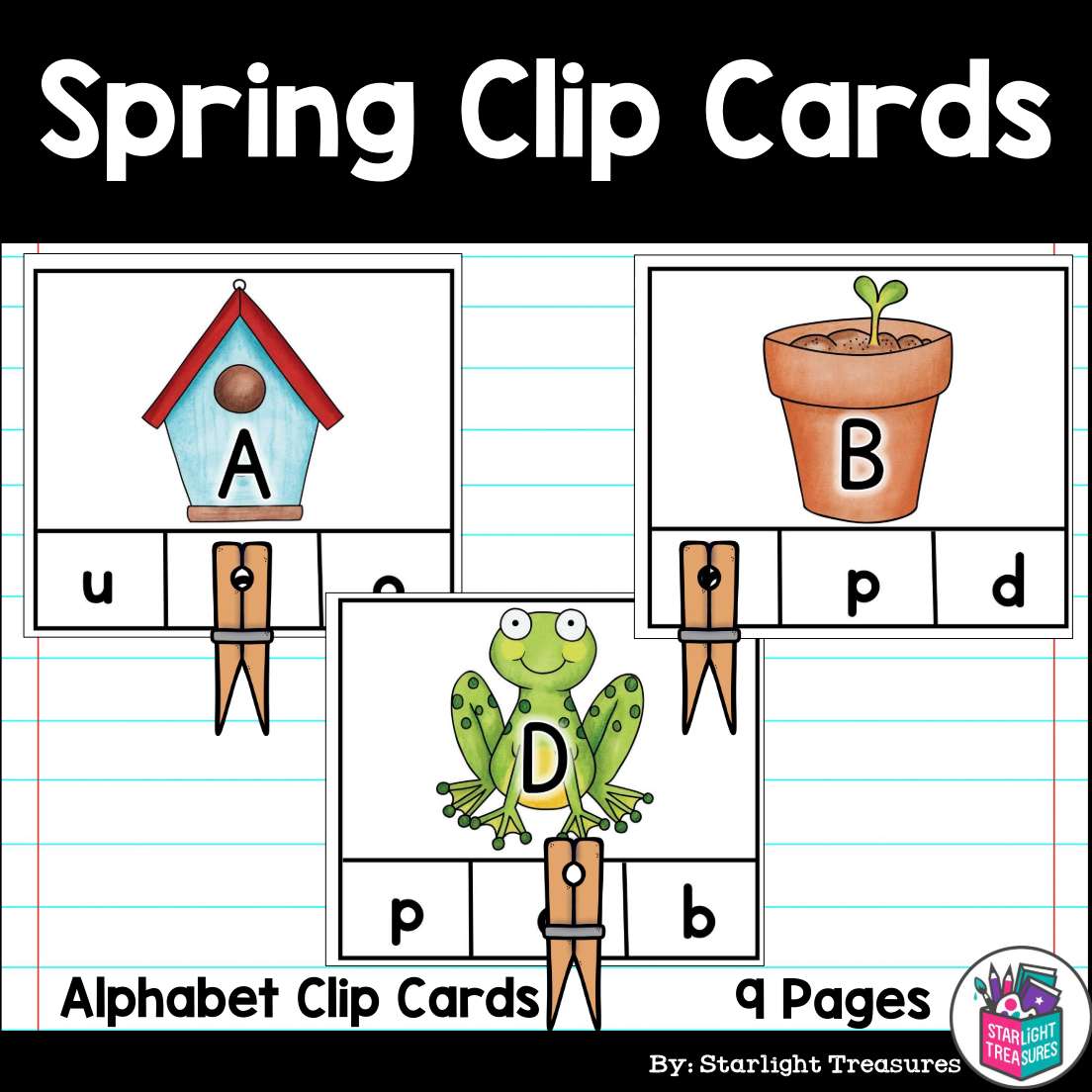 Spring Alphabet Clip Cards for Early Readers - Alphabet Clip Cards FRE ...