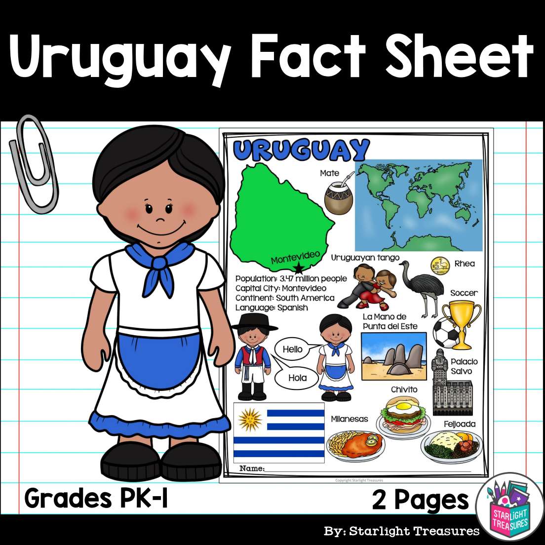 Uruguay Fact Sheet for Early Readers – Starlight Treasures LLC