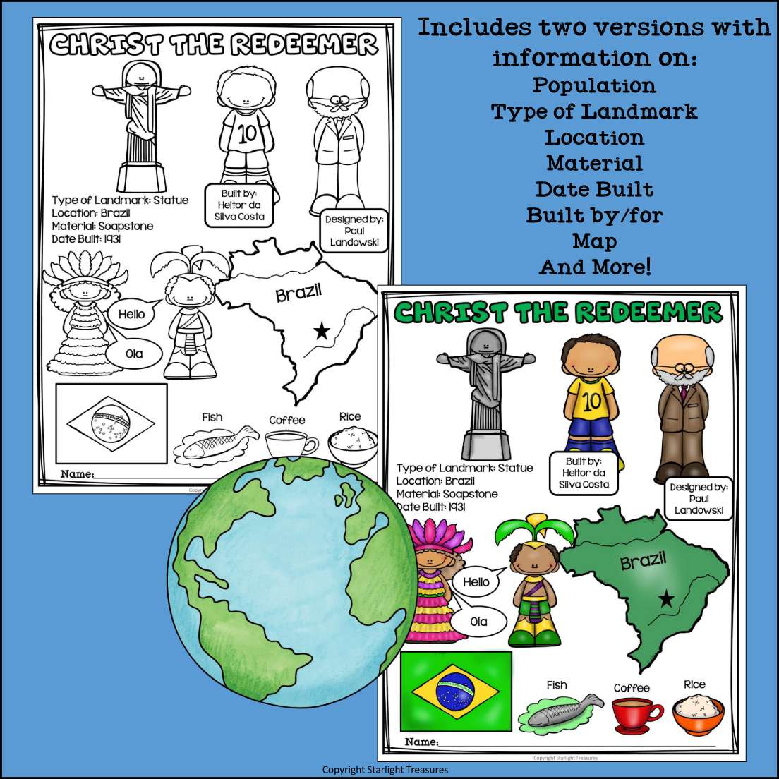 Christ the Redeemer Fact Sheet for Early Readers - World Landmarks ...