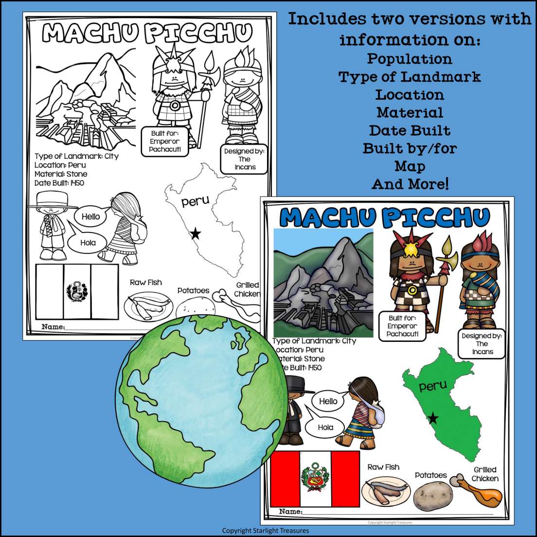 Machu Picchu Fact Sheet for Early Readers - World Landmarks – Starlight ...