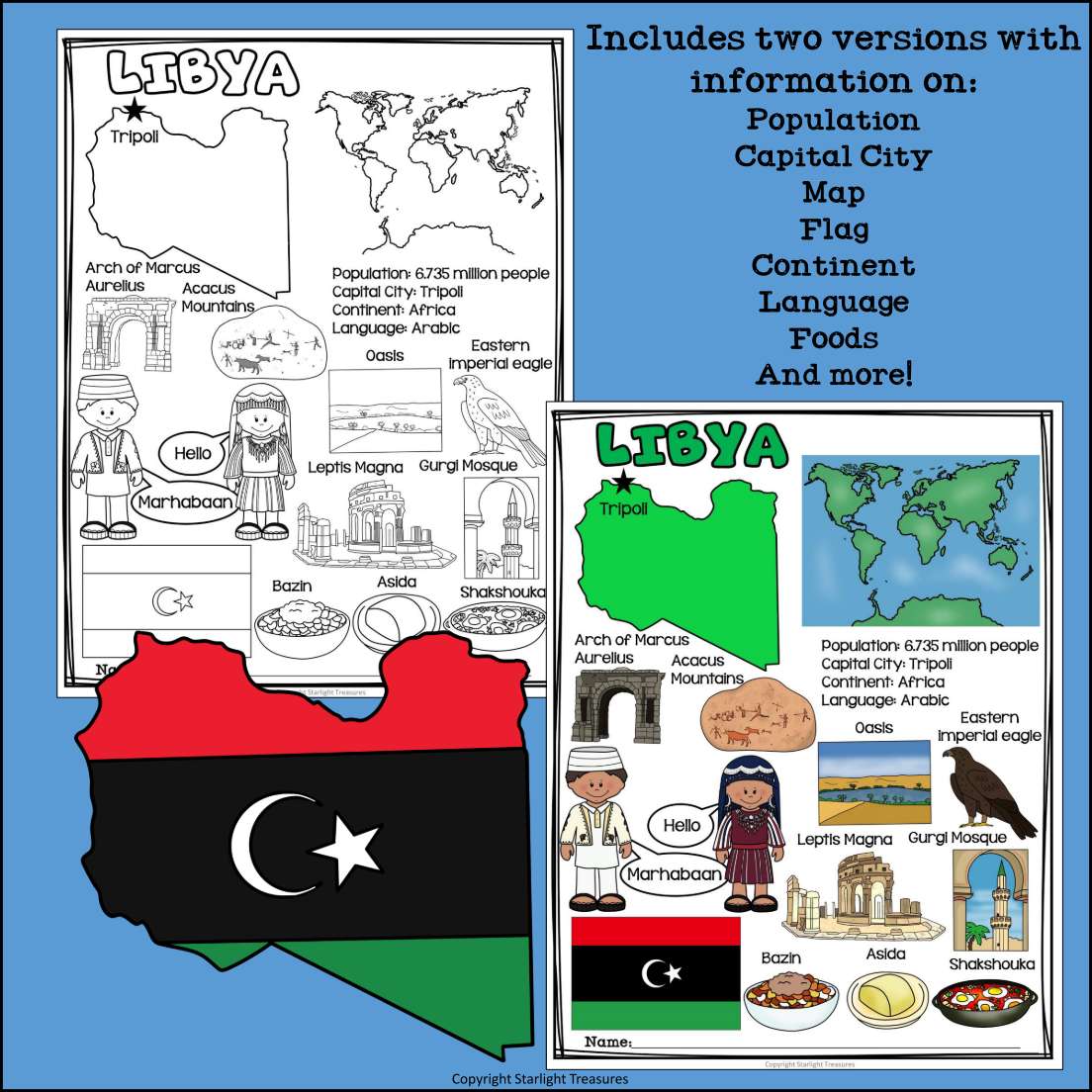 Libya Fact Sheet for Early Readers – Starlight Treasures LLC