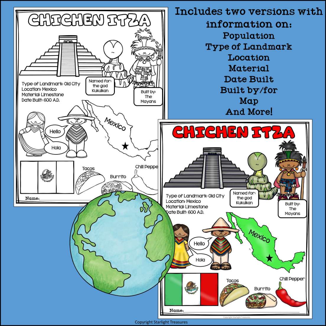 Chichen Itza Fact Sheet for Early Readers - World Landmarks – Starlight ...