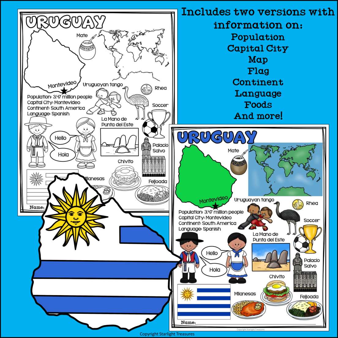 Uruguay Fact Sheet for Early Readers – Starlight Treasures LLC