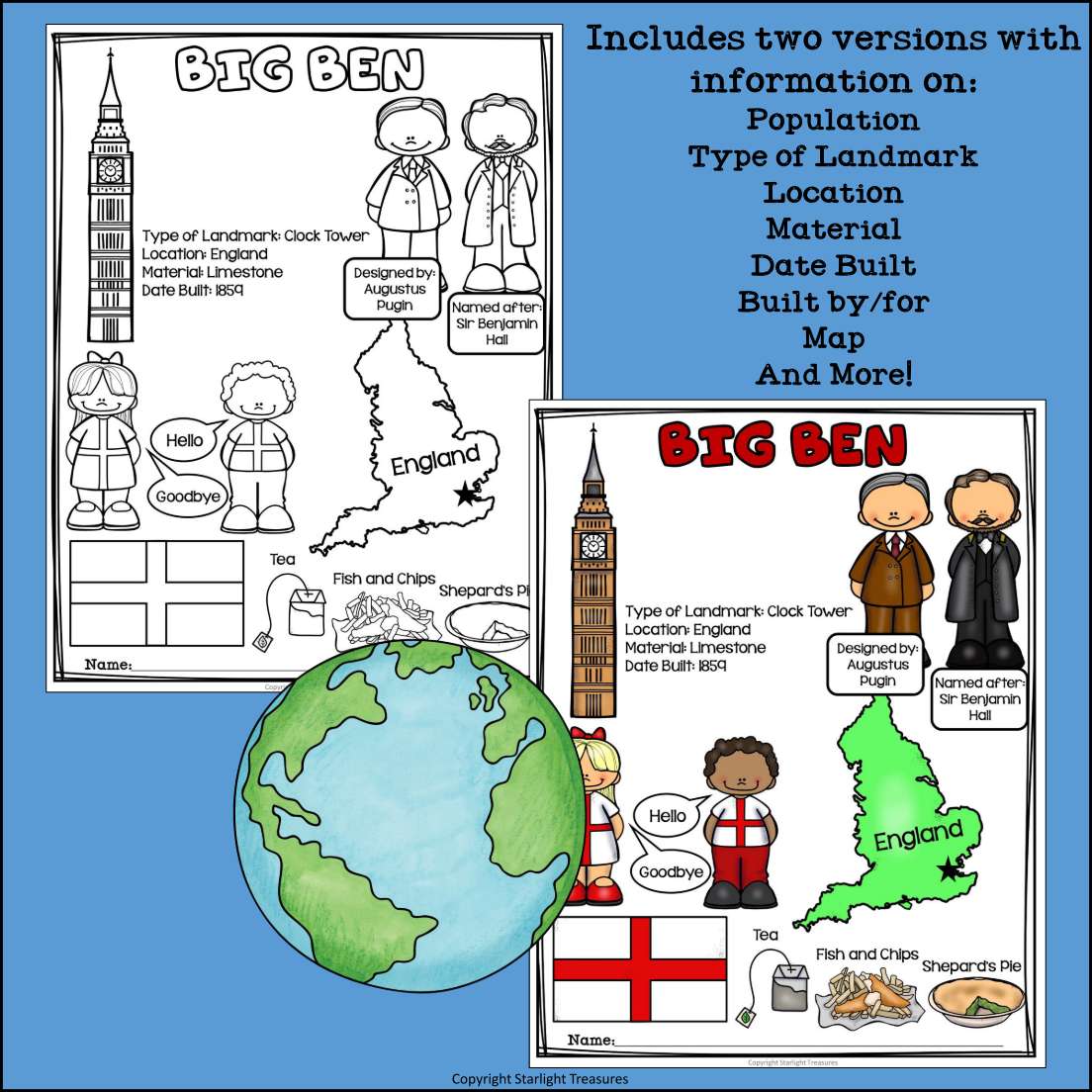 Big Ben Fact Sheet for Early Readers - World Landmarks – Starlight ...
