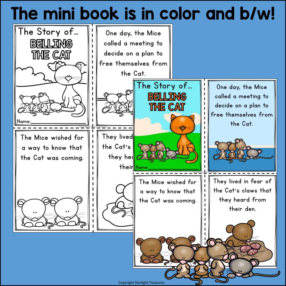 Belling the Cat Mini Book for Early Readers - Aesop's Fables ...