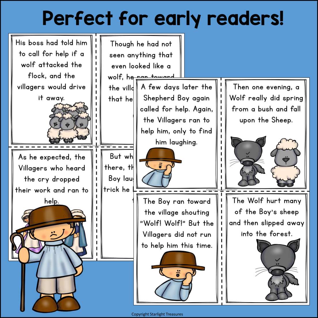 The Boy Who Cried Wolf Mini Book for Early Readers - Aesop's Fables ...