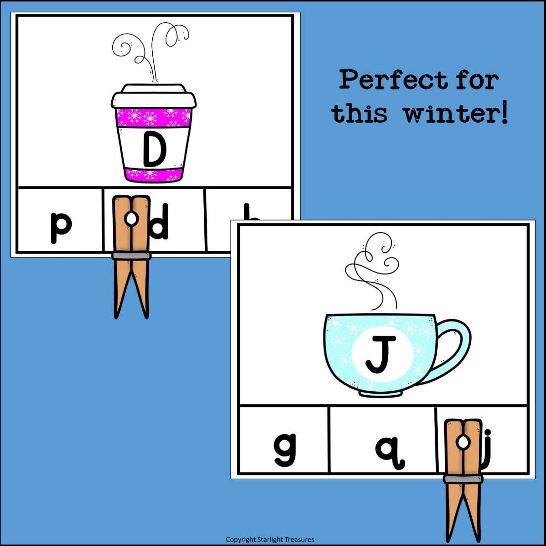 Winter Alphabet Clip Cards for Early Readers - Alphabet Clip Cards FRE ...