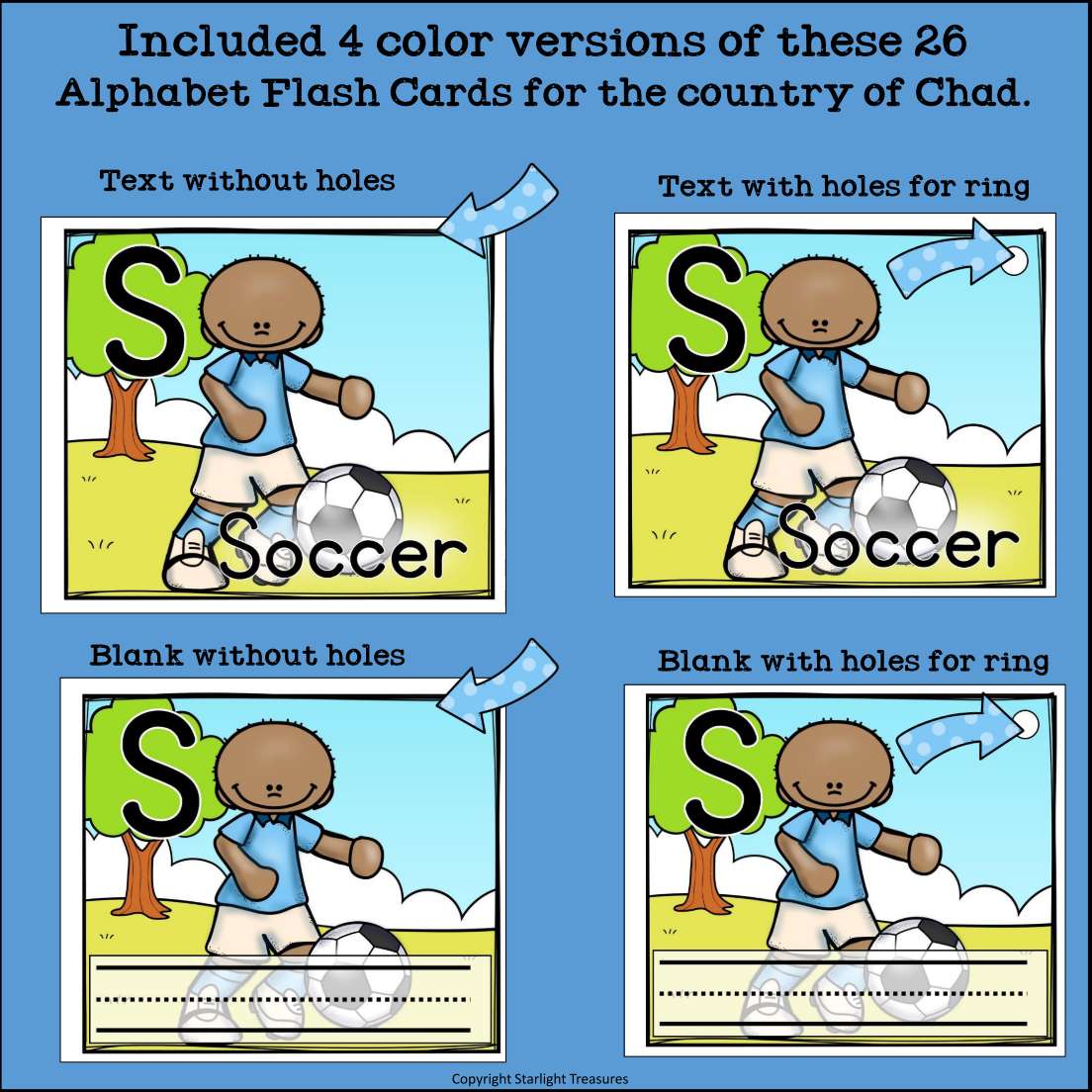 Alphabet Flash Cards for Early Readers - Country of Chad – Starlight ...