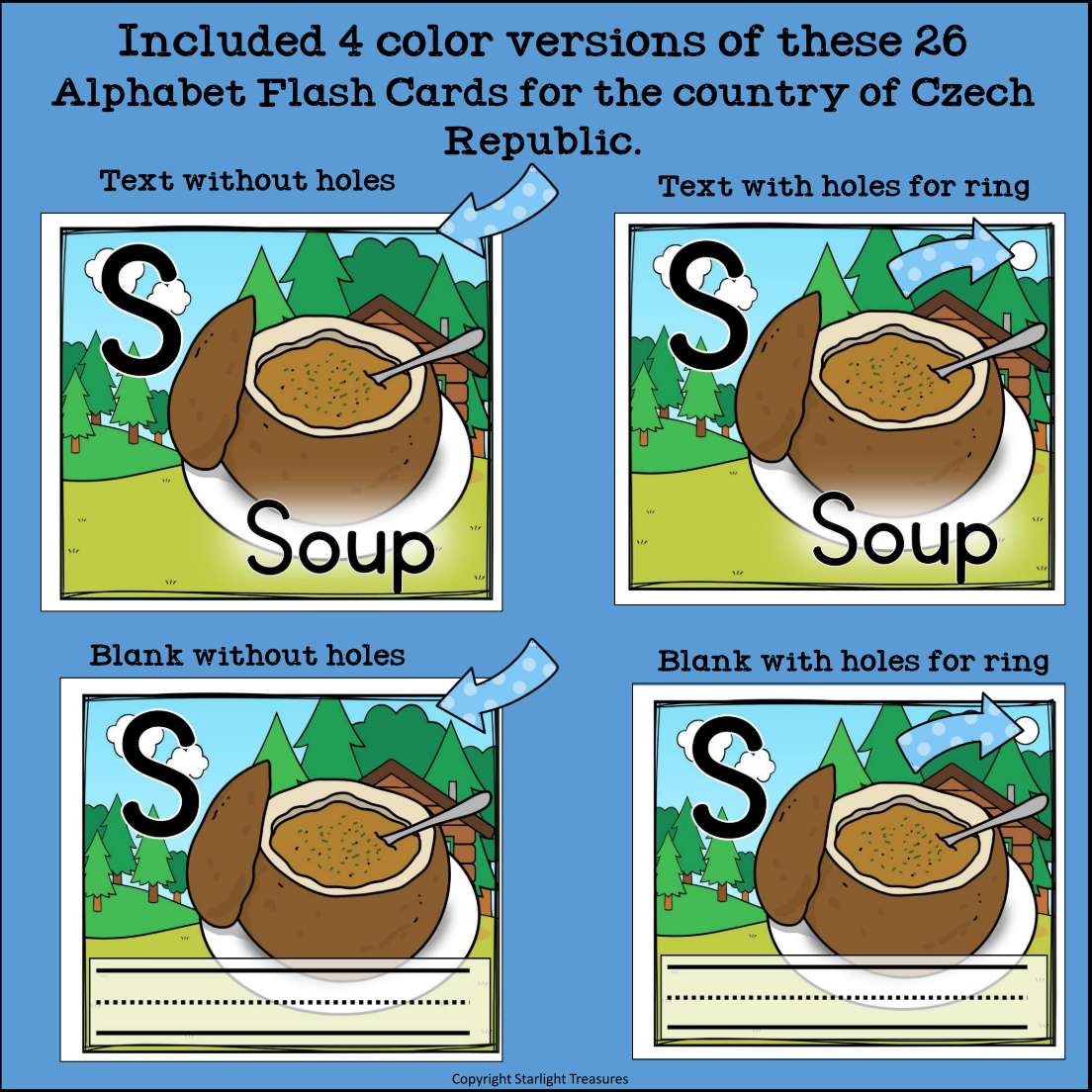 Alphabet Flash Cards for Early Readers - Country of Czech Republic ...