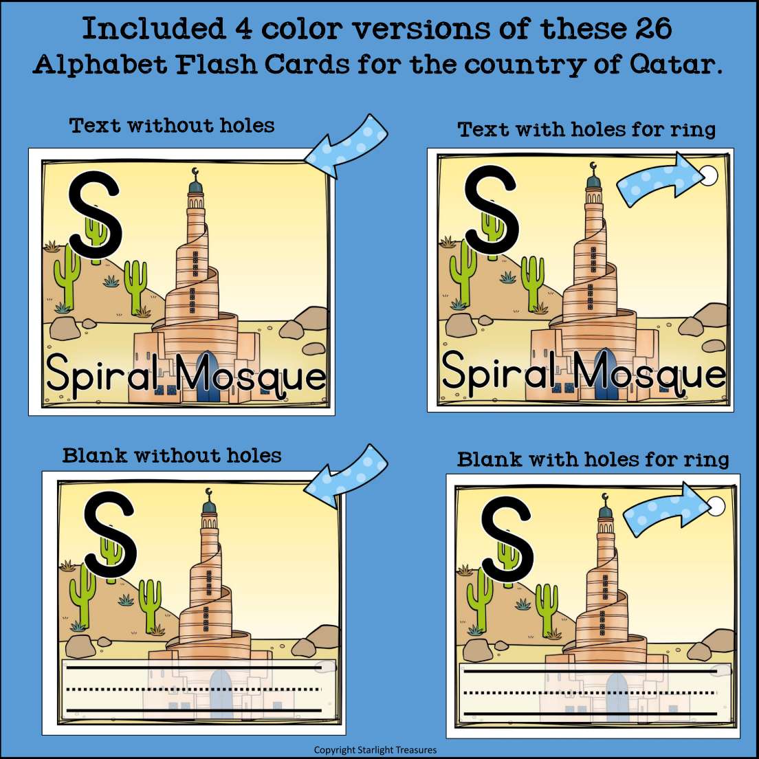 Alphabet Flash Cards for Early Readers - Country of Qatar – Starlight ...
