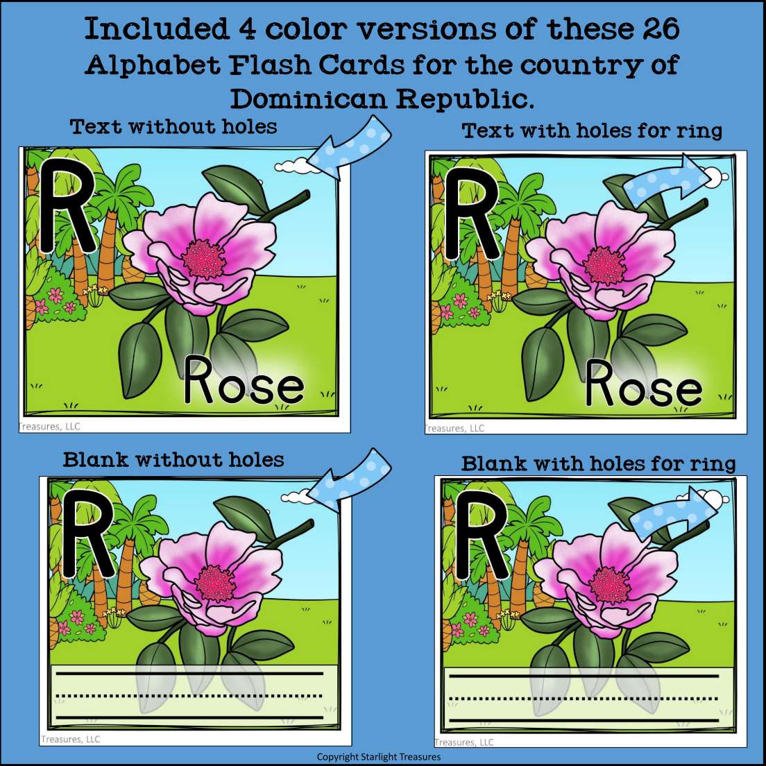 Alphabet Flash Cards for Early Readers - Country of Dominican Republic ...