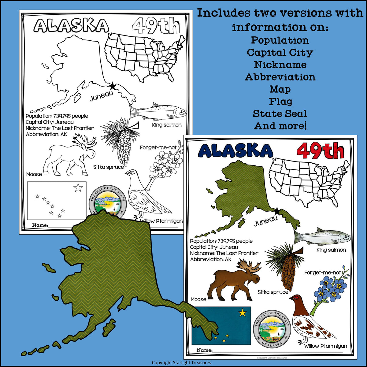 Alaska Fact Sheet for Early Readers - A State Study – Starlight ...
