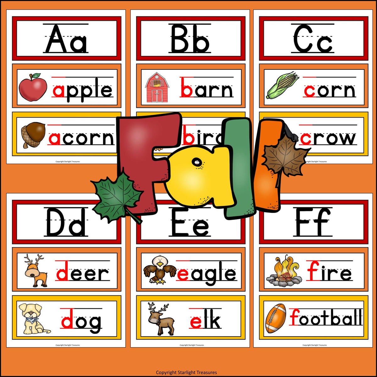Alphabet Word Wall - Fall Theme - A-Z Word Wall – Starlight Treasures LLC