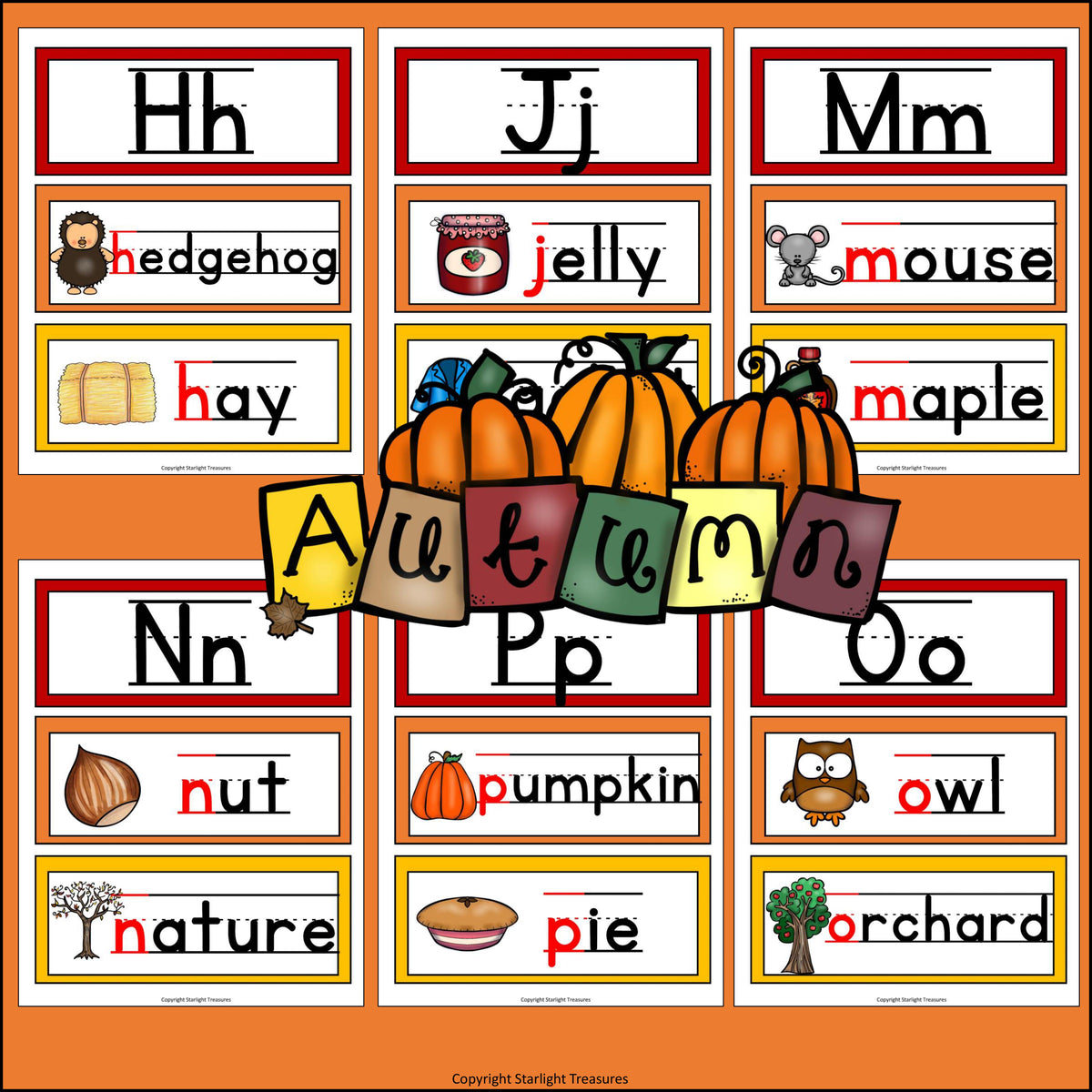 Alphabet Word Wall - Fall Theme - A-Z Word Wall – Starlight Treasures LLC