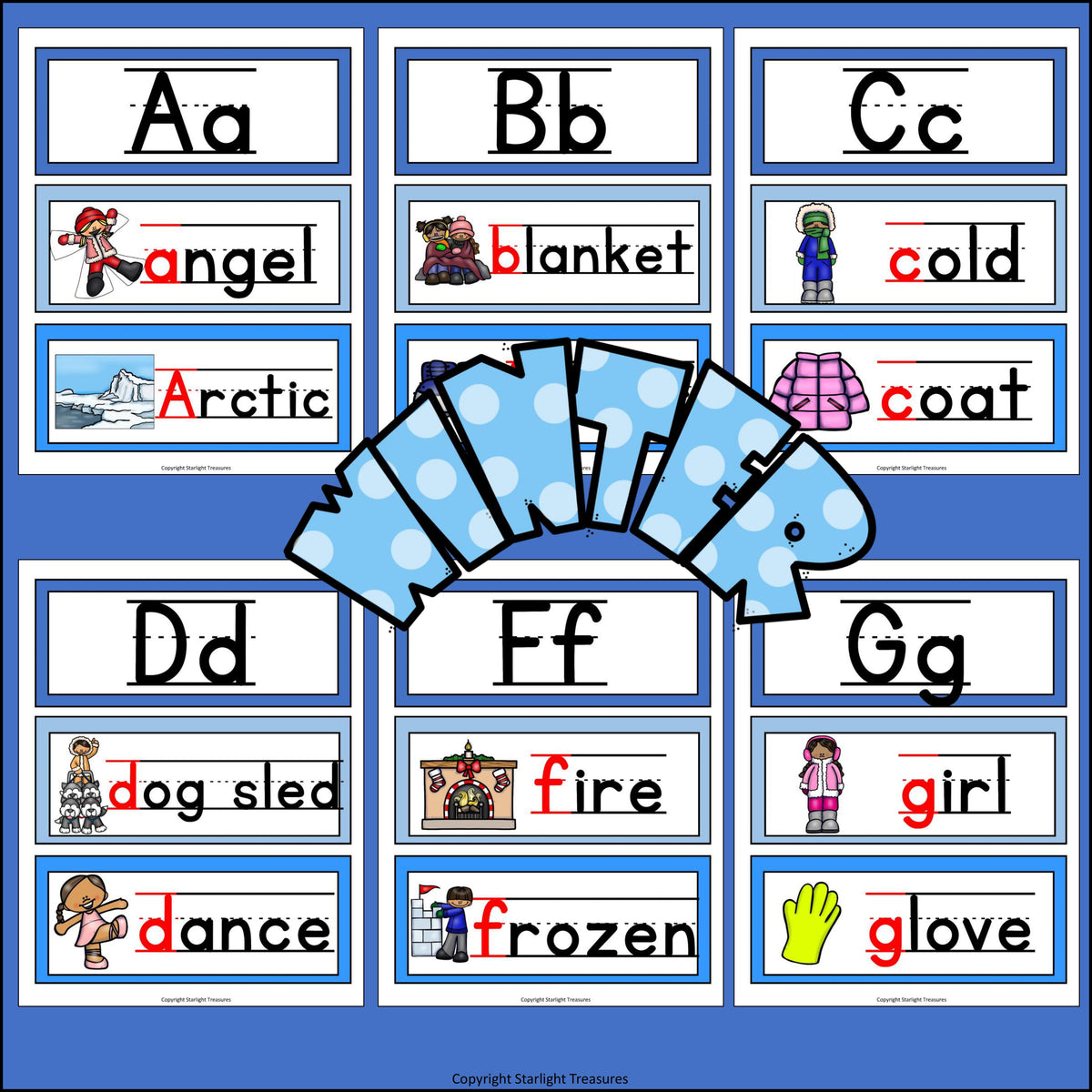 Alphabet Word Wall - Winter Theme - A-Z Word Wall – Starlight Treasures LLC