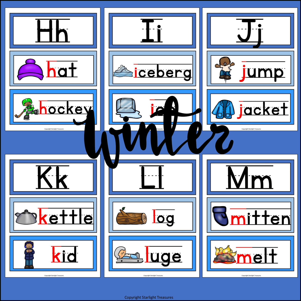 Alphabet Word Wall - Winter Theme - A-Z Word Wall – Starlight Treasures LLC