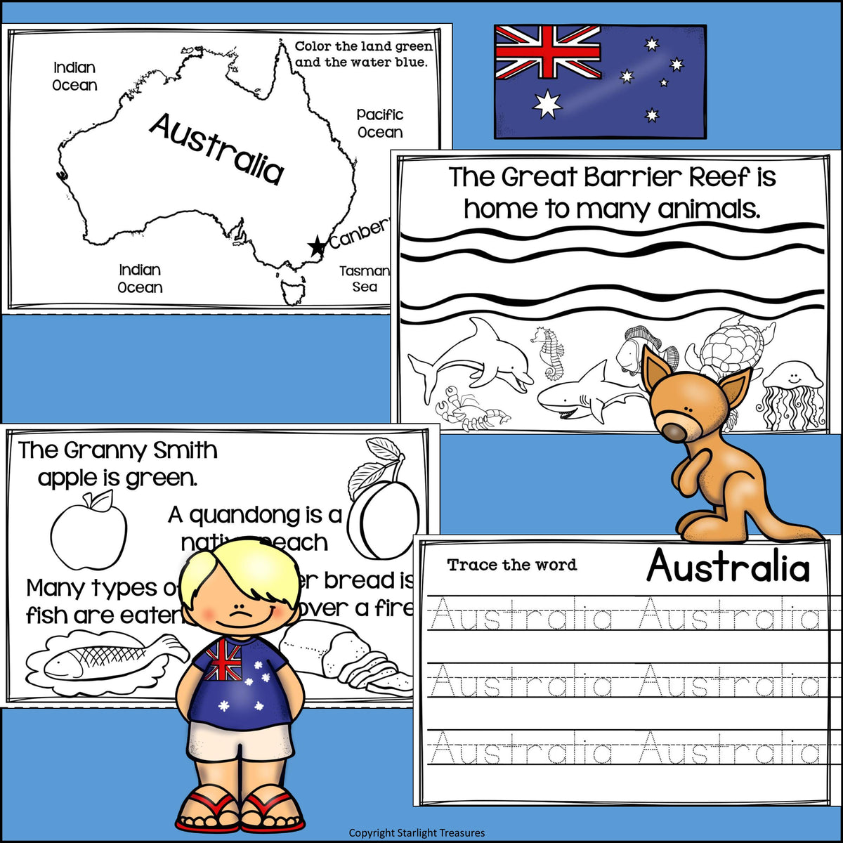 Australia Mini Book for Early Readers - A Country Study – Starlight ...