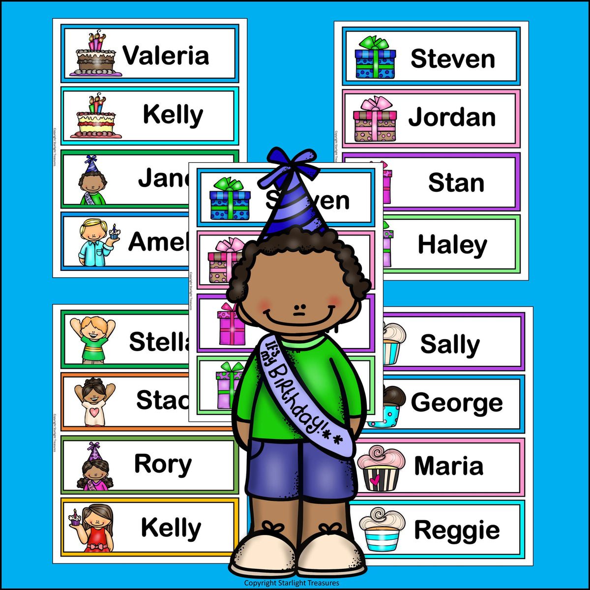 Birthday Desk Name Tags - Editable Name Tags – Starlight Treasures LLC