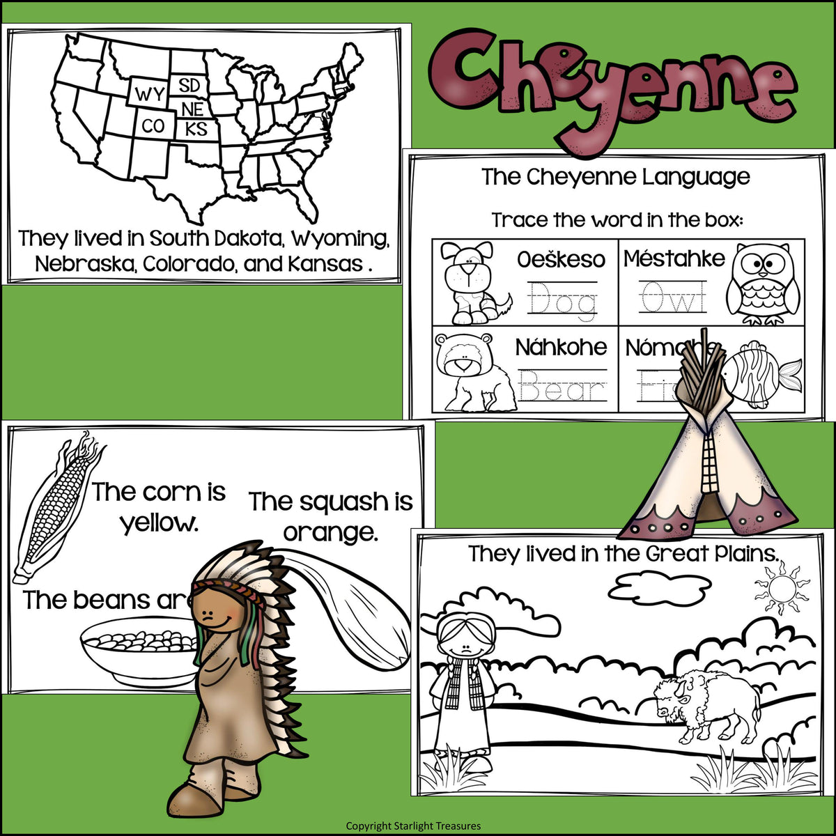 Cheyenne Tribe Mini Book for Early Readers – Starlight Treasures LLC