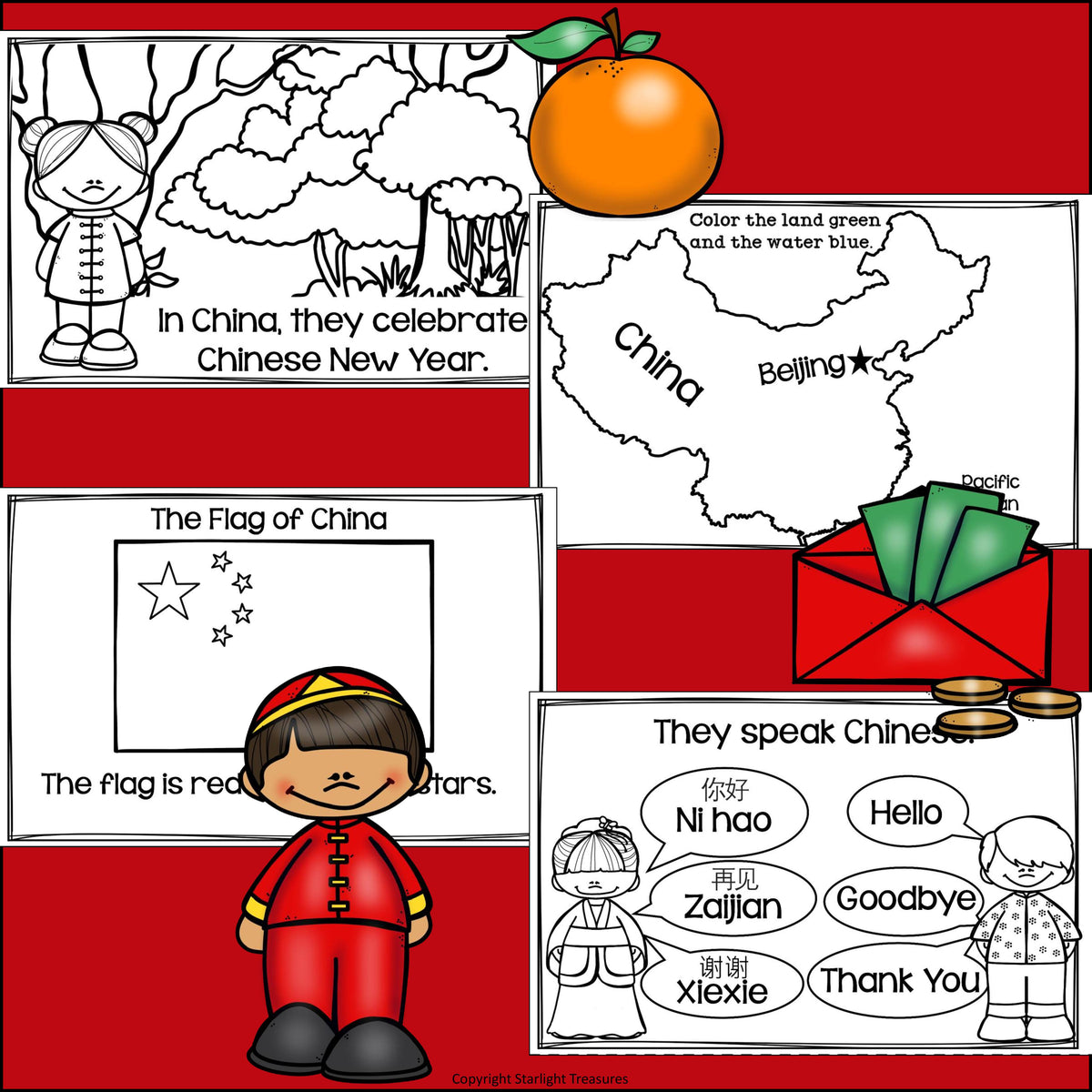 Chinese New Year Mini Book for Early Readers – Starlight Treasures LLC