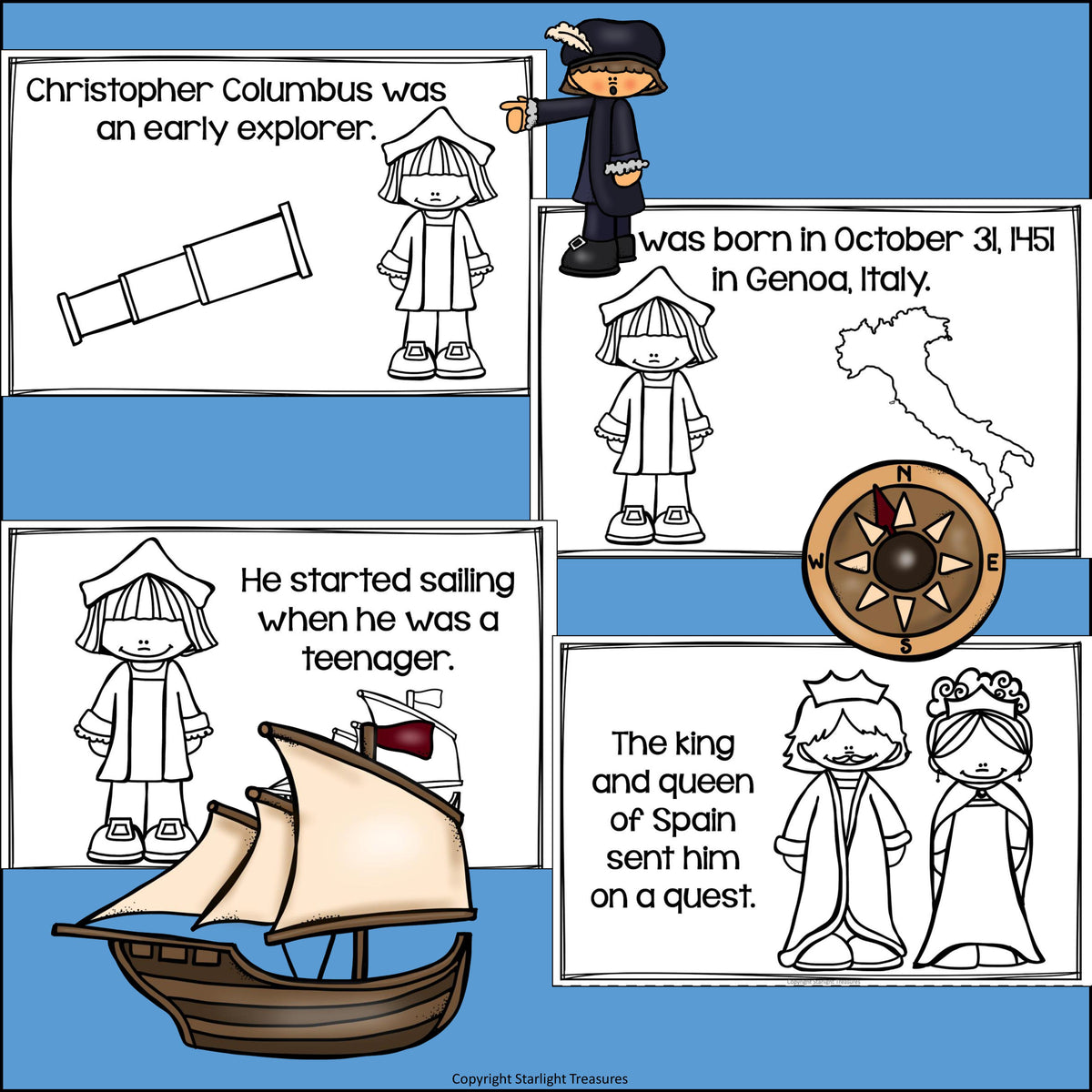 Christopher Columbus Mini Book for Early Readers: Early Explorers ...
