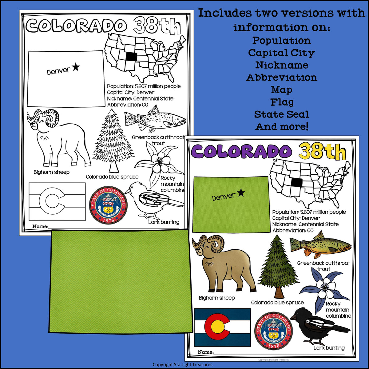 Colorado Fact Sheet - A State Study – Starlight Treasures LLC