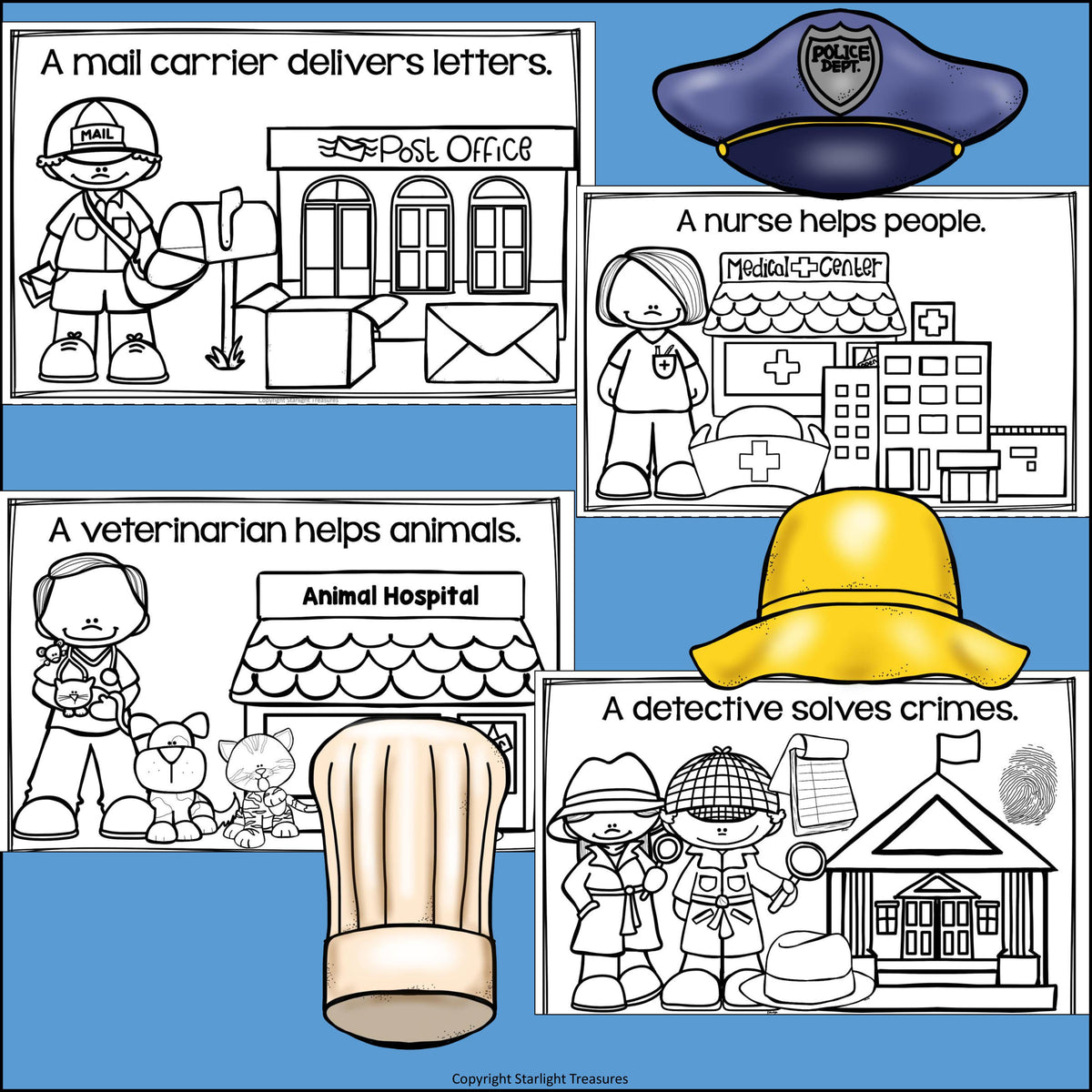 Community Helpers Mini Book for Early Readers – Starlight Treasures LLC