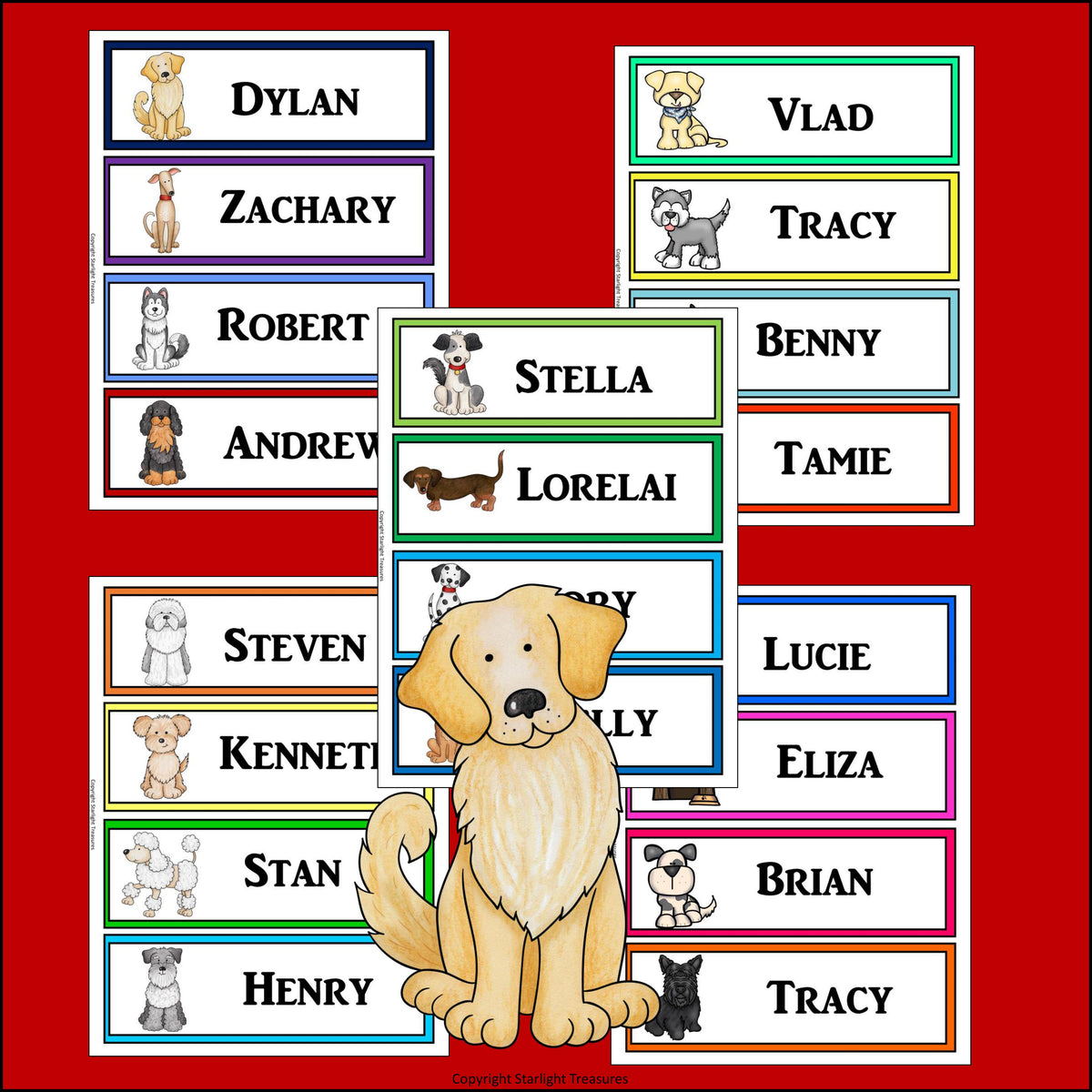Dogs Desk Name Tags - Editable – Starlight Treasures LLC