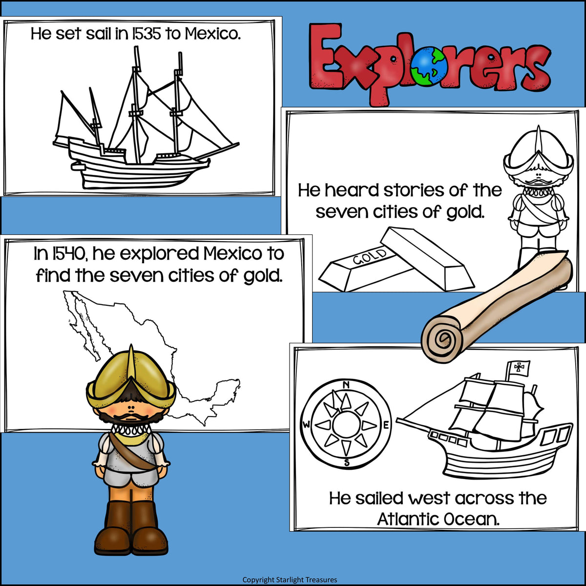 Francisco Coronado Mini Book for Early Readers: Early Explorers ...