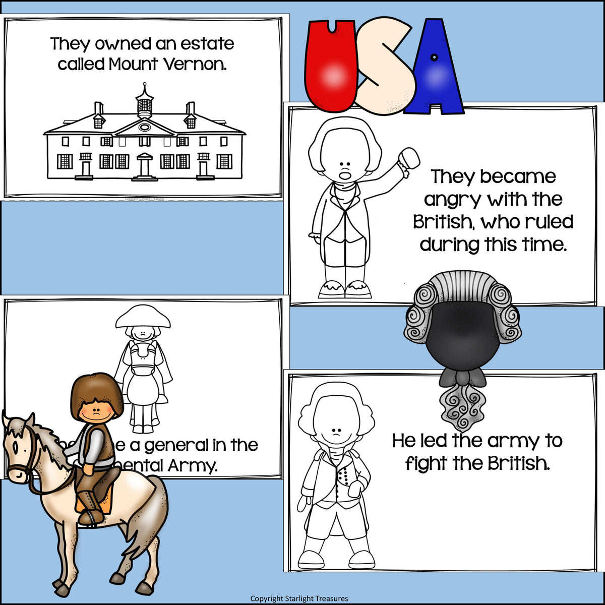 George Washington Mini Book for Early Readers – Starlight Treasures LLC