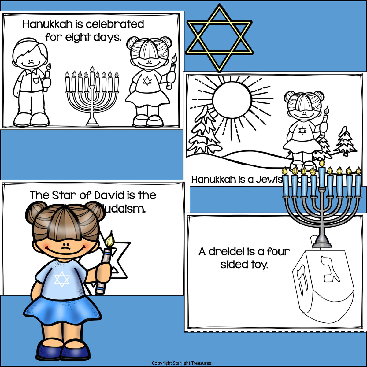 Hanukkah Mini Book for Early Readers – Starlight Treasures LLC
