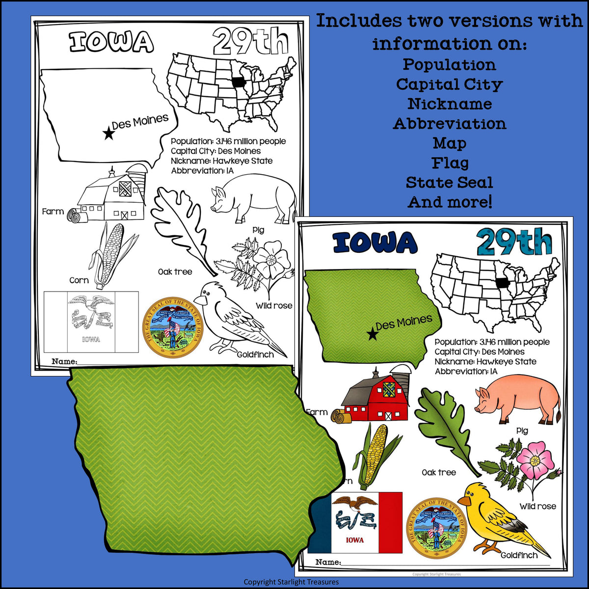 Iowa Fact Sheet - A State Study – Starlight Treasures LLC