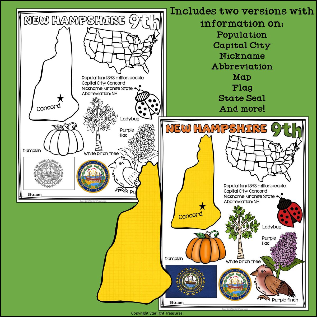 New Hampshire Fact Sheet - A State Study – Starlight Treasures LLC