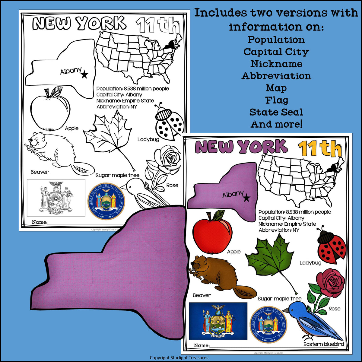 new york state symbols printable