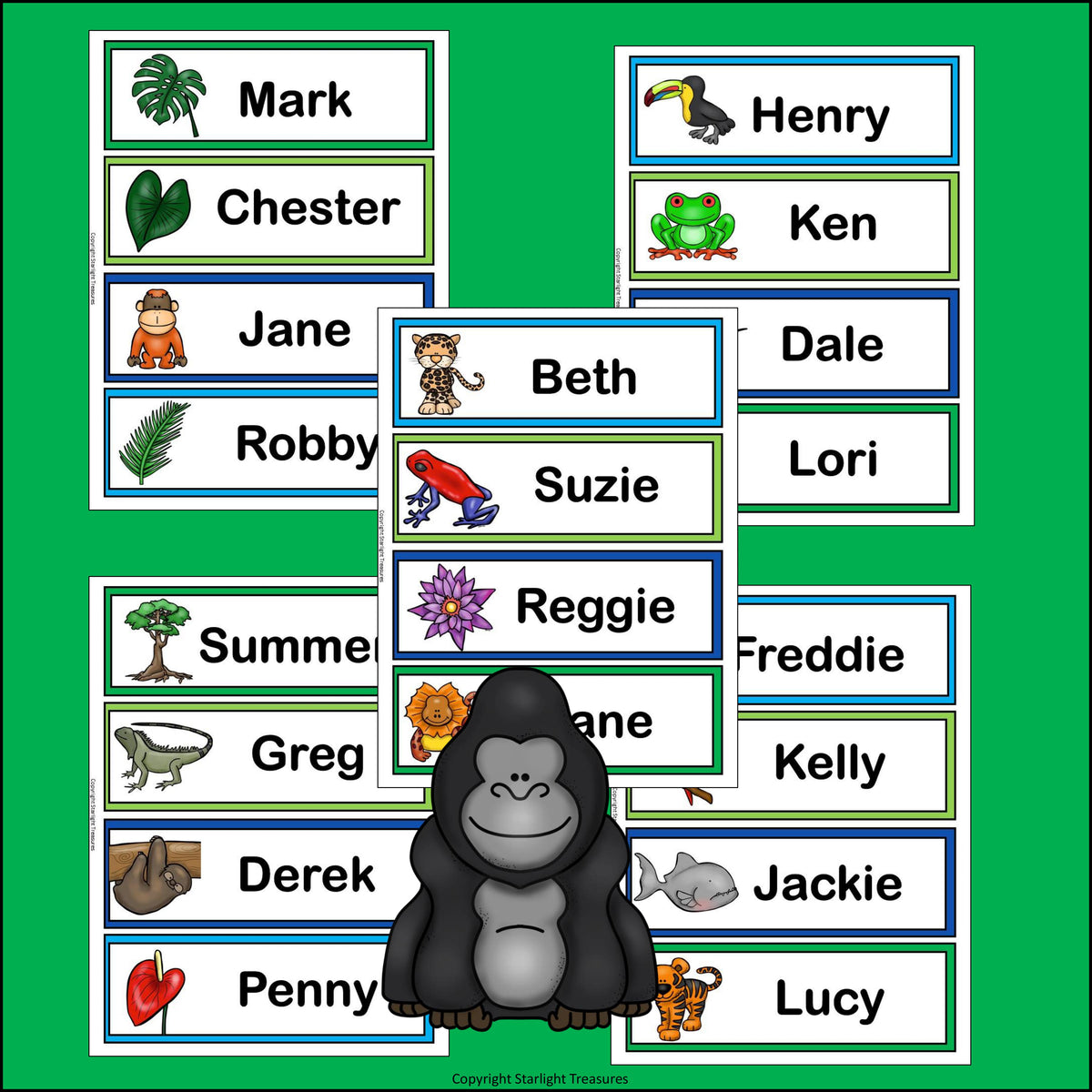 Rainforest Name Tags - Editable – Starlight Treasures LLC